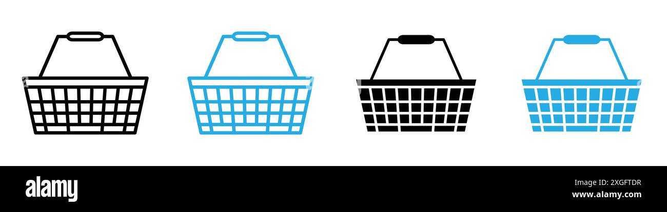 Shopping basket icon vector logo set collection for web app ui Stock ...