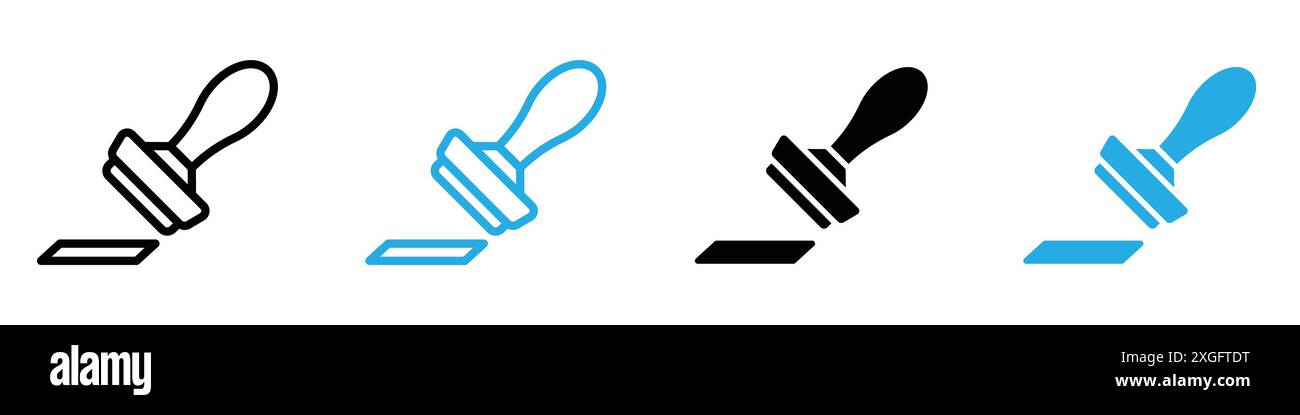 Rubber stamp icon vector logo set collection for web app ui Stock ...