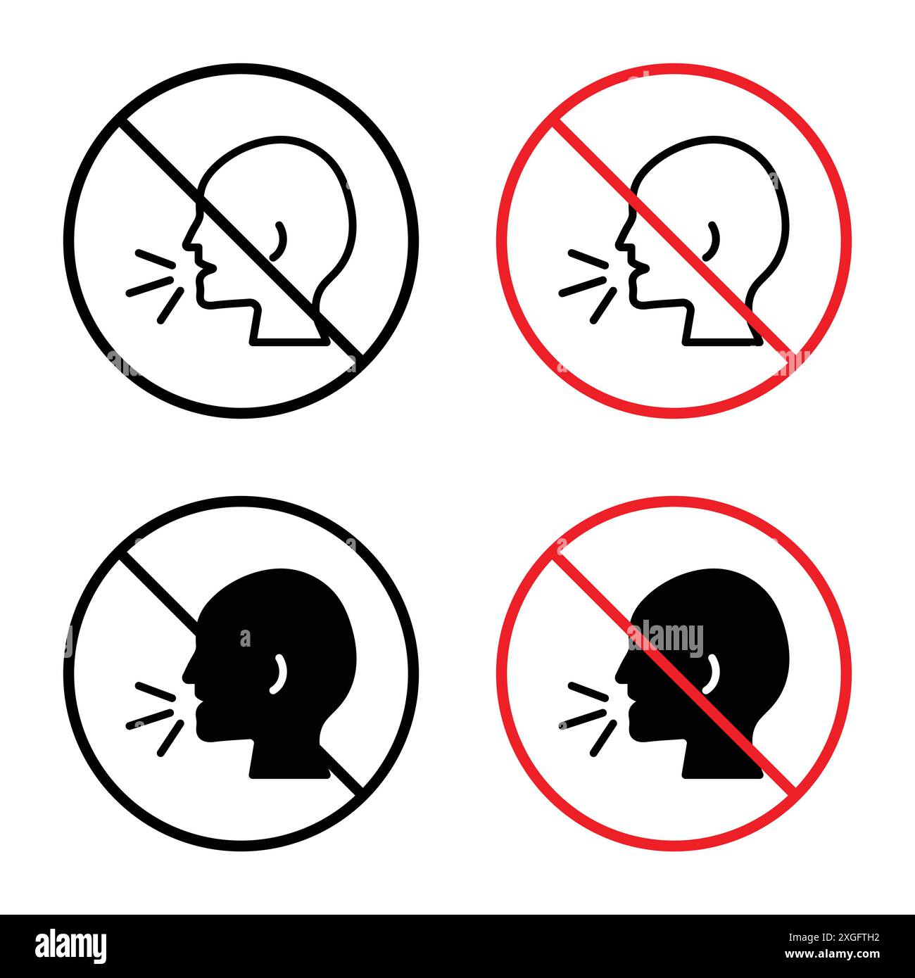Stop talking sign vector logo set collection for web app ui Stock ...