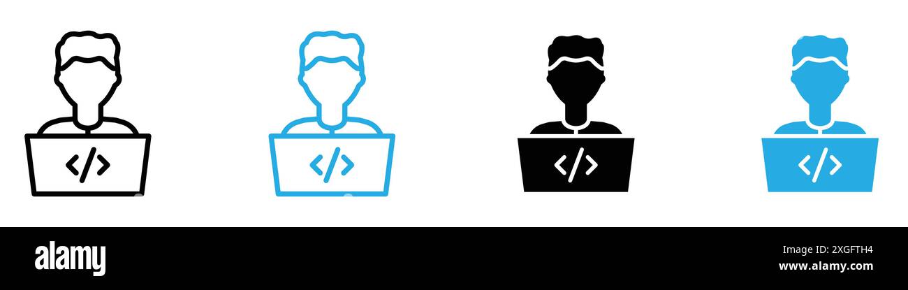 Programmer icon vector logo set collection for web app ui Stock Vector ...
