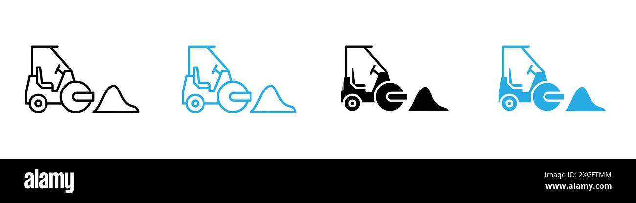 Road construction sign vector logo set collection for web app ui Stock ...