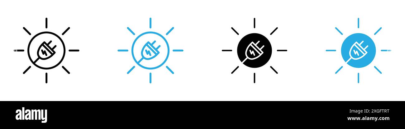 Solar energy icon vector logo set collection for web app ui Stock ...