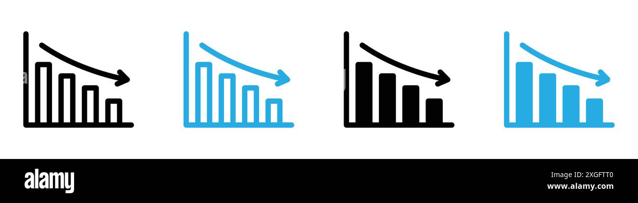 Reduction chart icon vector logo set collection for web app ui Stock ...
