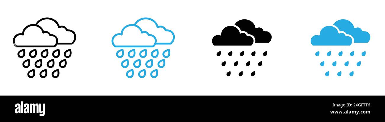 Rainy icon vector logo set collection for web app ui Stock Vector Image ...