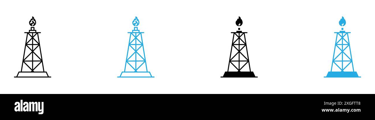 Shale gas rig icon vector logo set collection for web app ui Stock ...