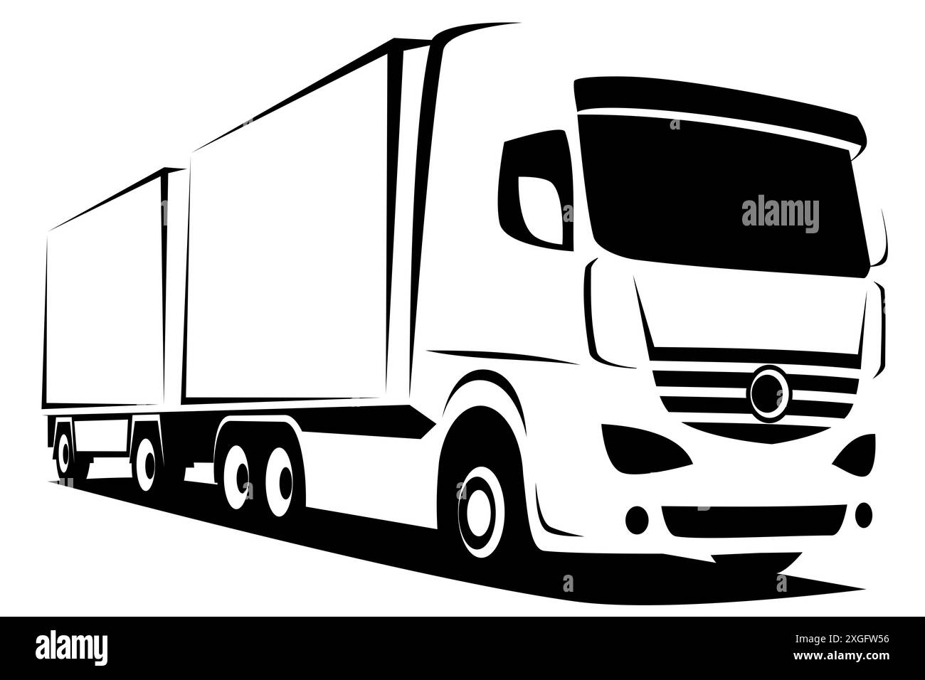 Dynamic vector illustration of an european truck with a trailer ...