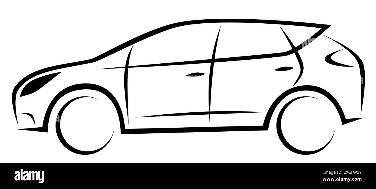 Vector illustration of small compact SUV or crossover car with a ...