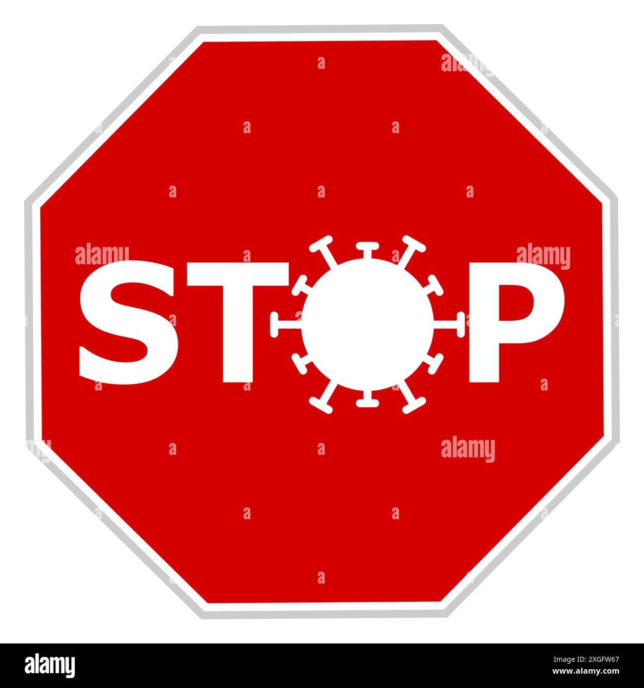 Vector illustration of red STOP traffic sign with an image of ...
