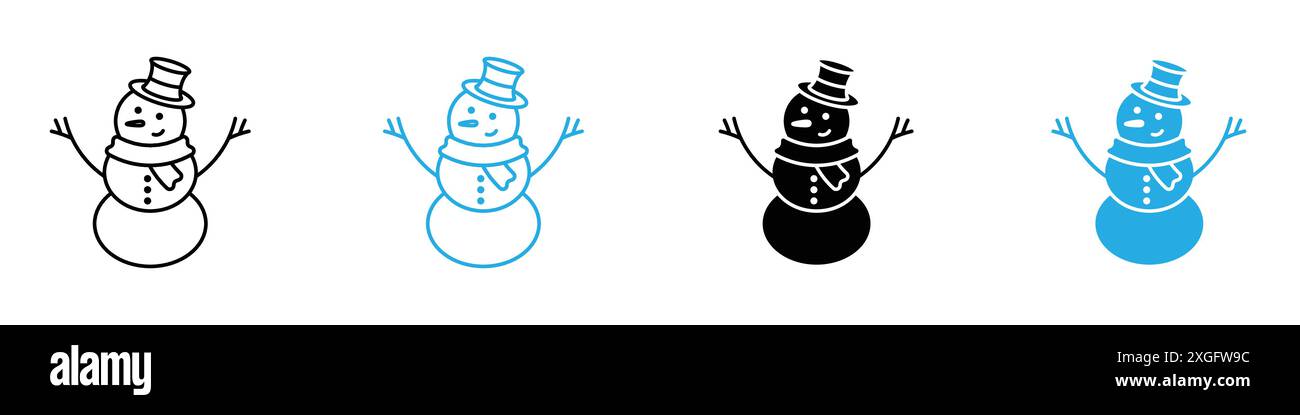 Snowman icon vector logo set collection for web app ui Stock Vector ...