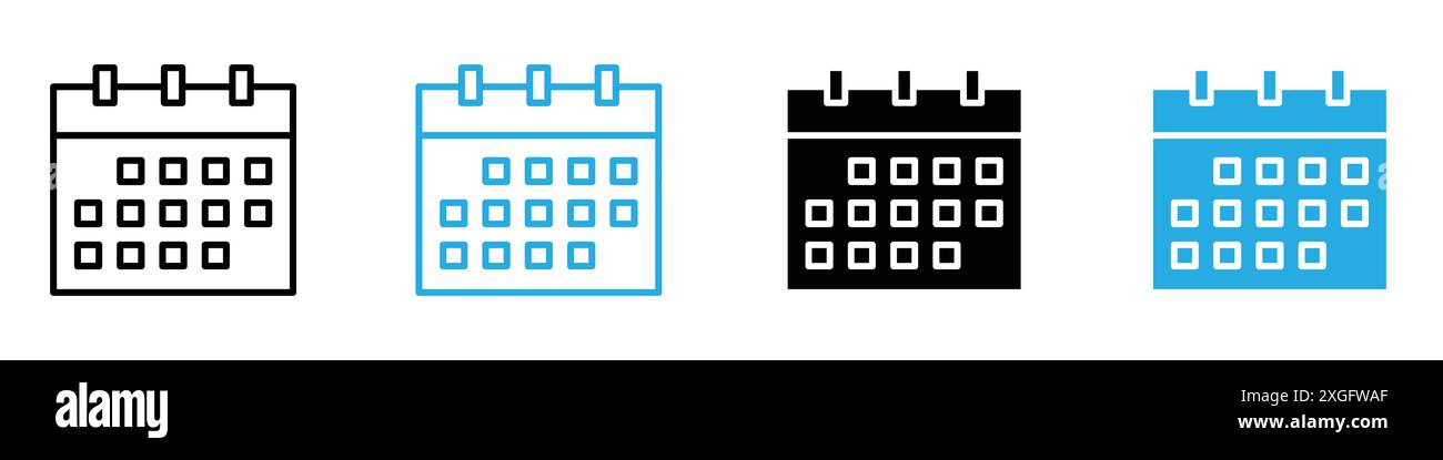 Table calendar icon vector logo set collection for web app ui Stock ...