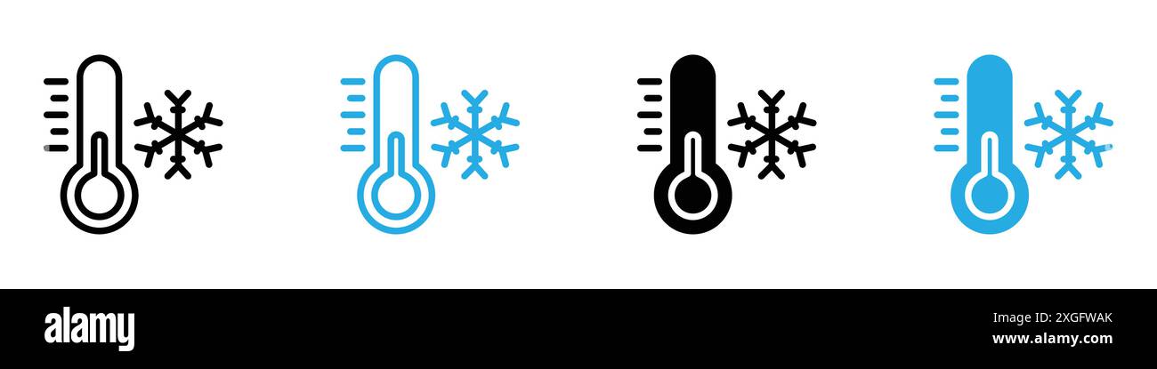 Thermometer cold icon vector logo set collection for web app ui Stock ...