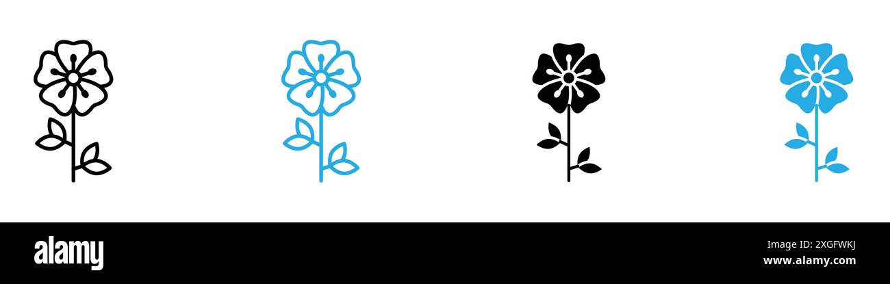 Wild rose icon vector logo set collection for web app ui Stock Vector ...