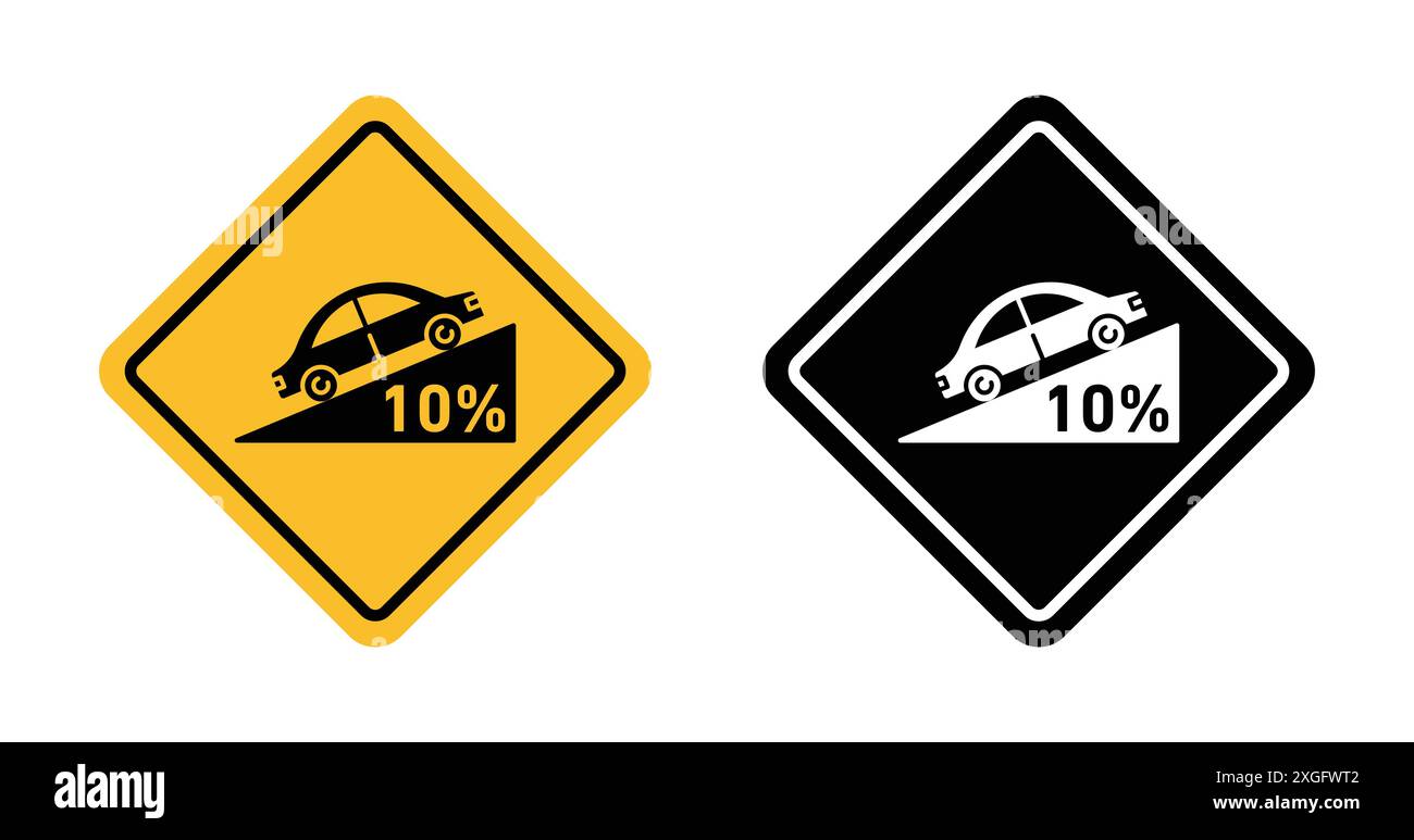 Steep slope ahead sign vector logo set collection for web app ui Stock Vector Image & Art - Alamy