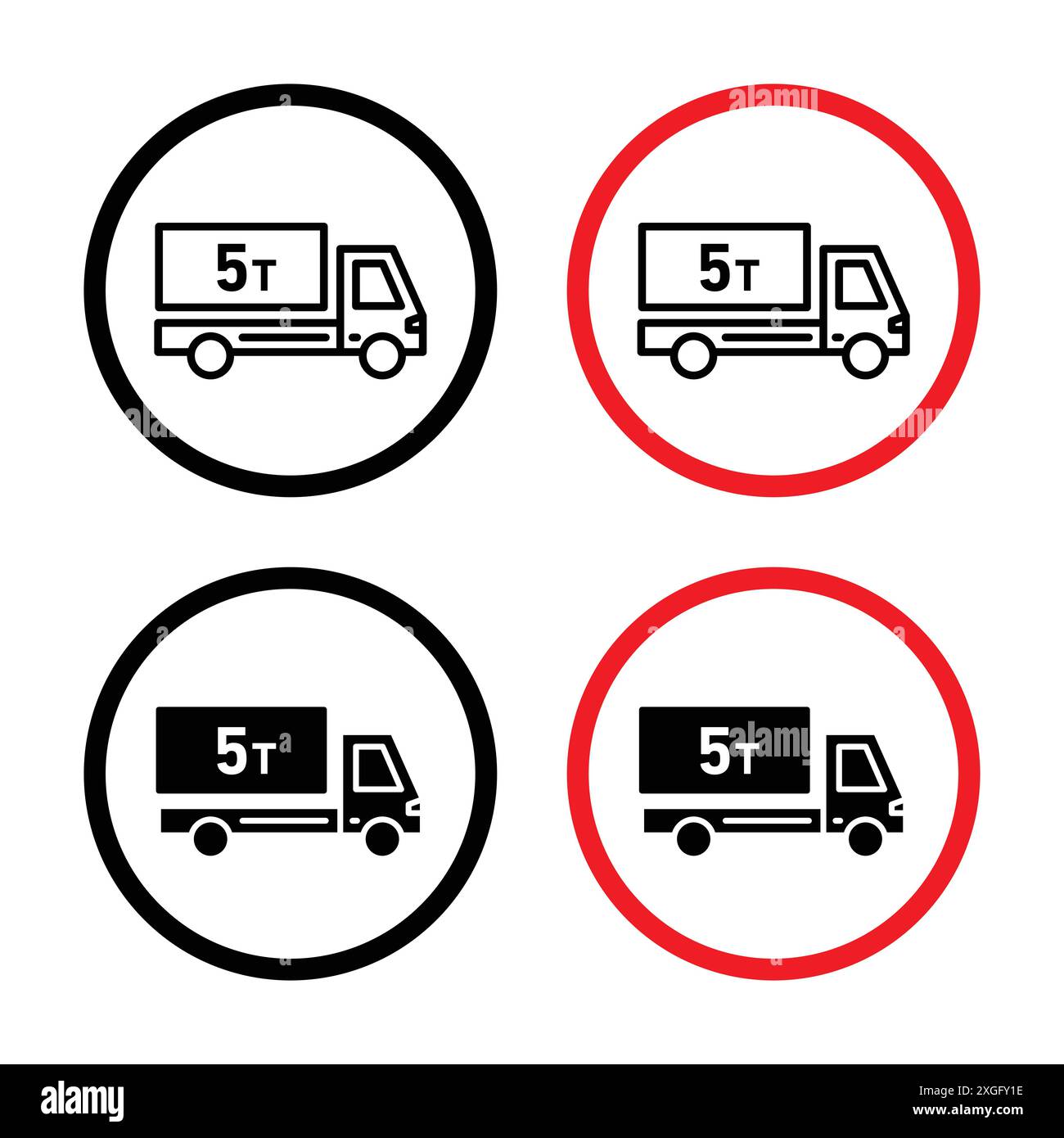 Weight limit traffic sign vector logo set collection for web app ui Stock Vector Image & Art - Alamy