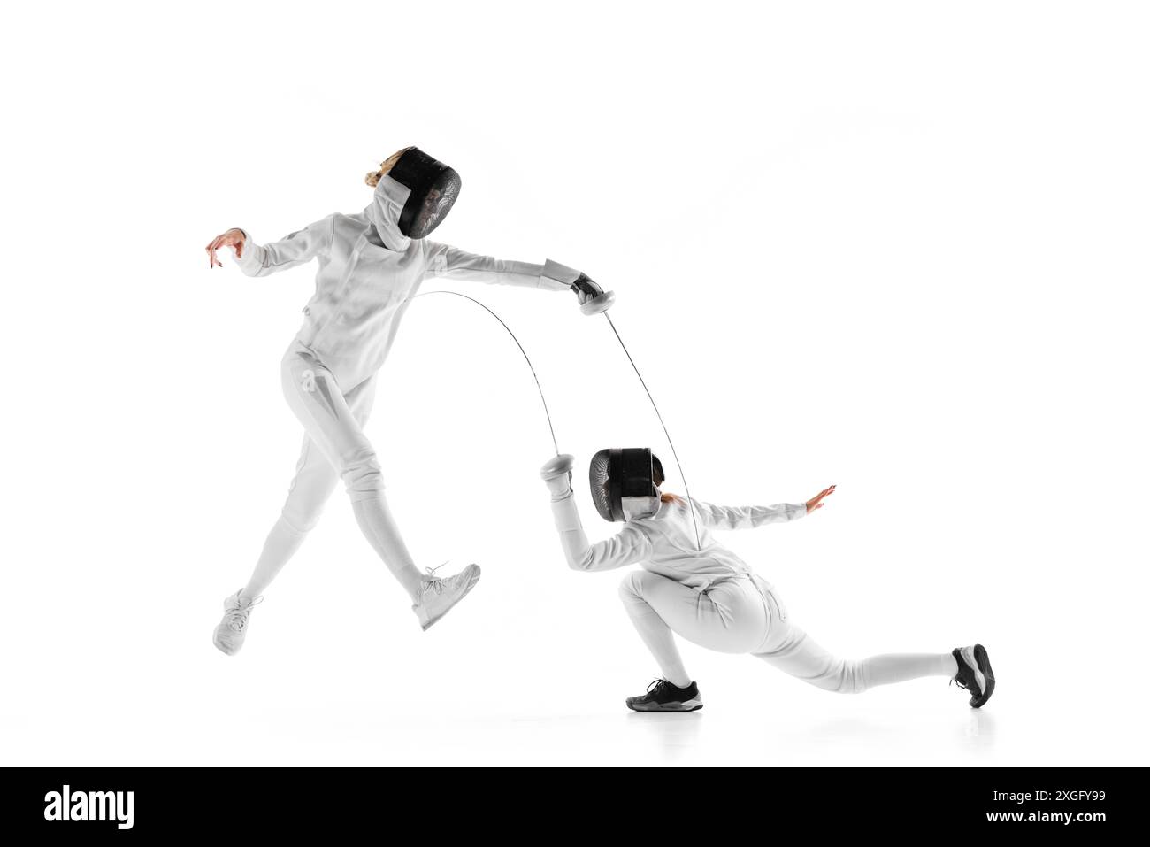 Fencers practice their techniques, honing their reflexes and strategies ...