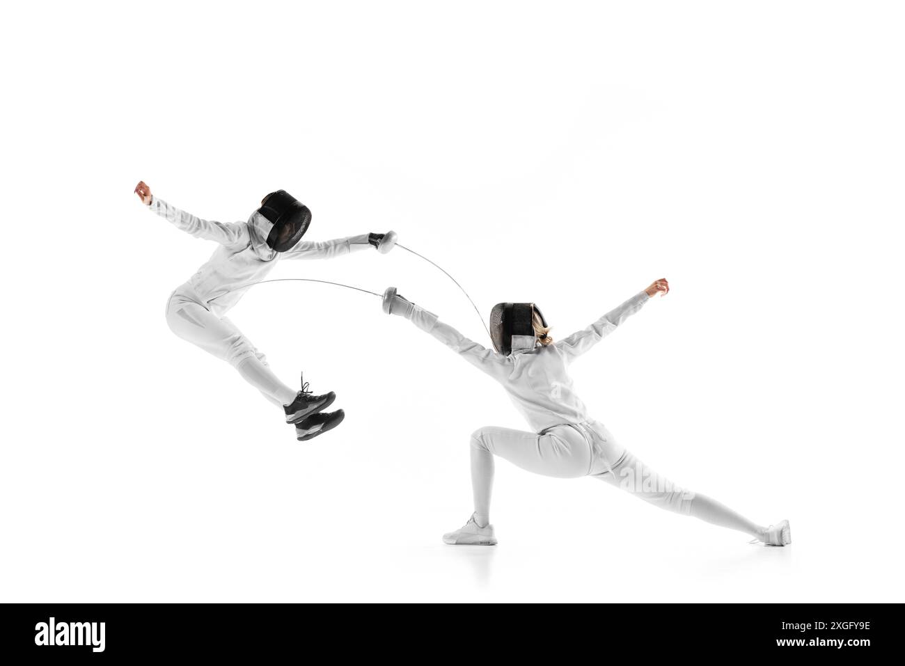 Two people clash swords in hi-res stock photography and images - Alamy