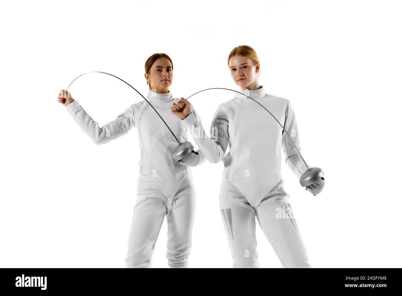 Woman fencing sport studio Cut Out Stock Images & Pictures - Alamy