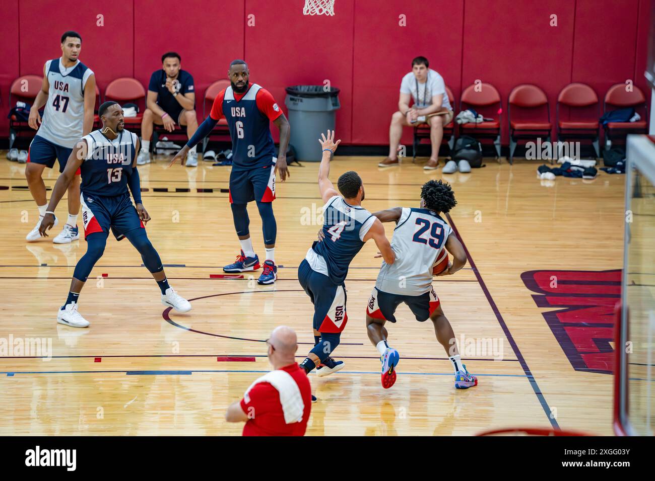 NBA Players practicing at USA Basketball Camp for the Summer Olympics ...