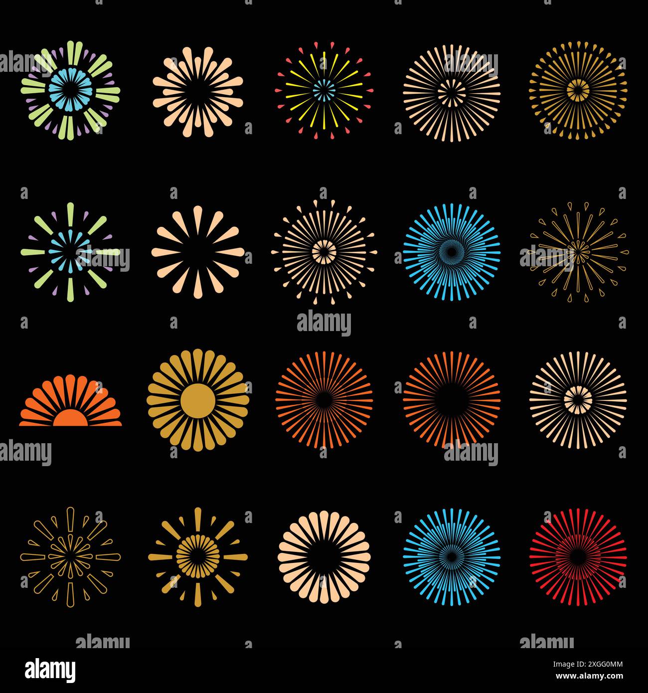 Bursting fireworks Stock Vector Images - Alamy