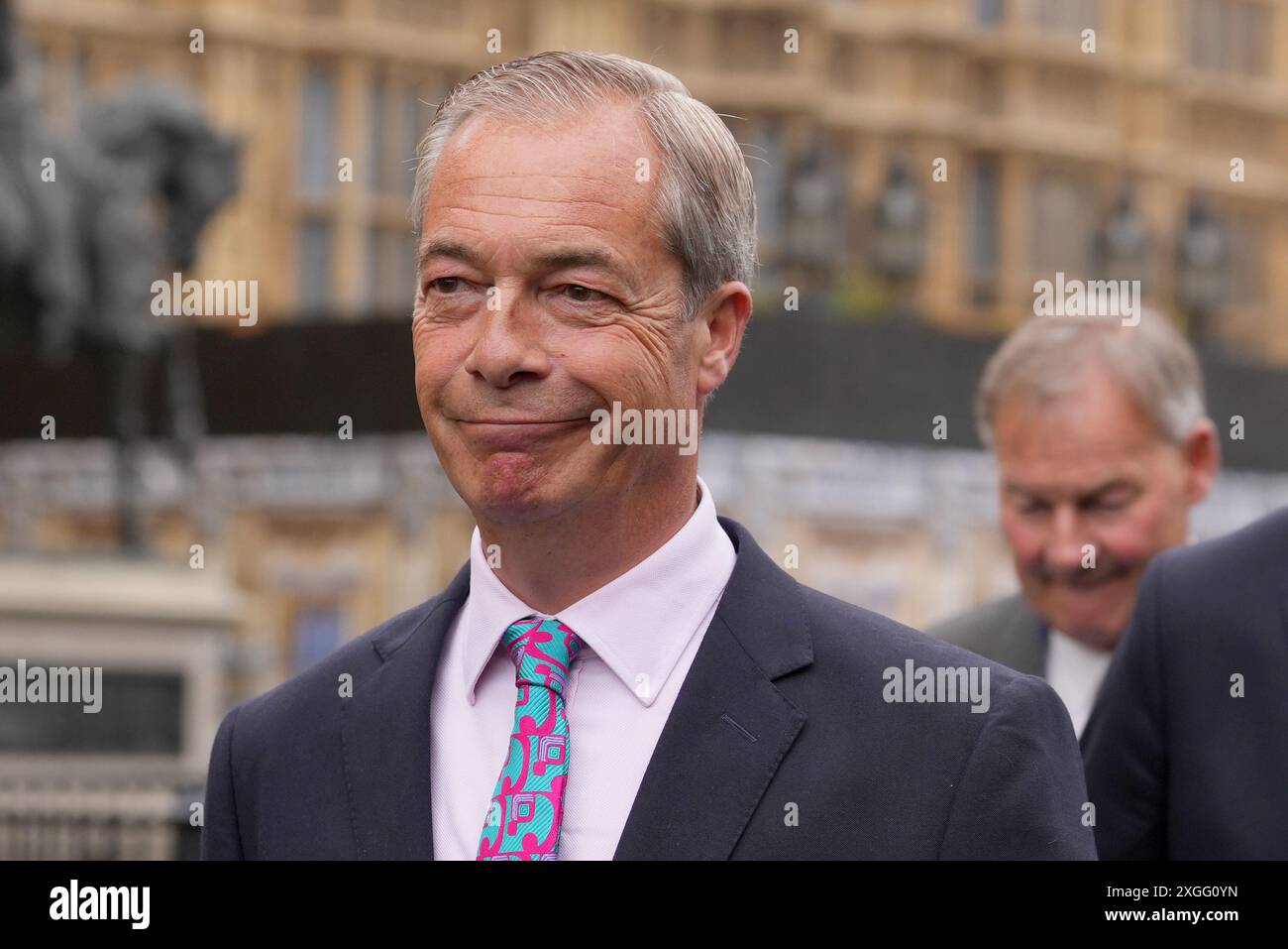 Reform UK leader Nigel Farage arrives at the House of Commons in ...
