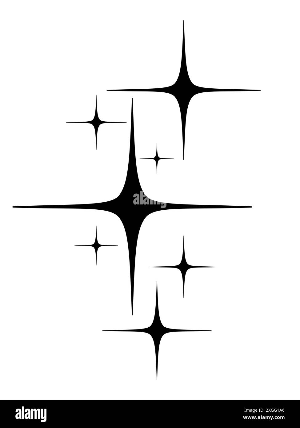 Retro sparkle icons collection. Set of star shapes. Templates for ...