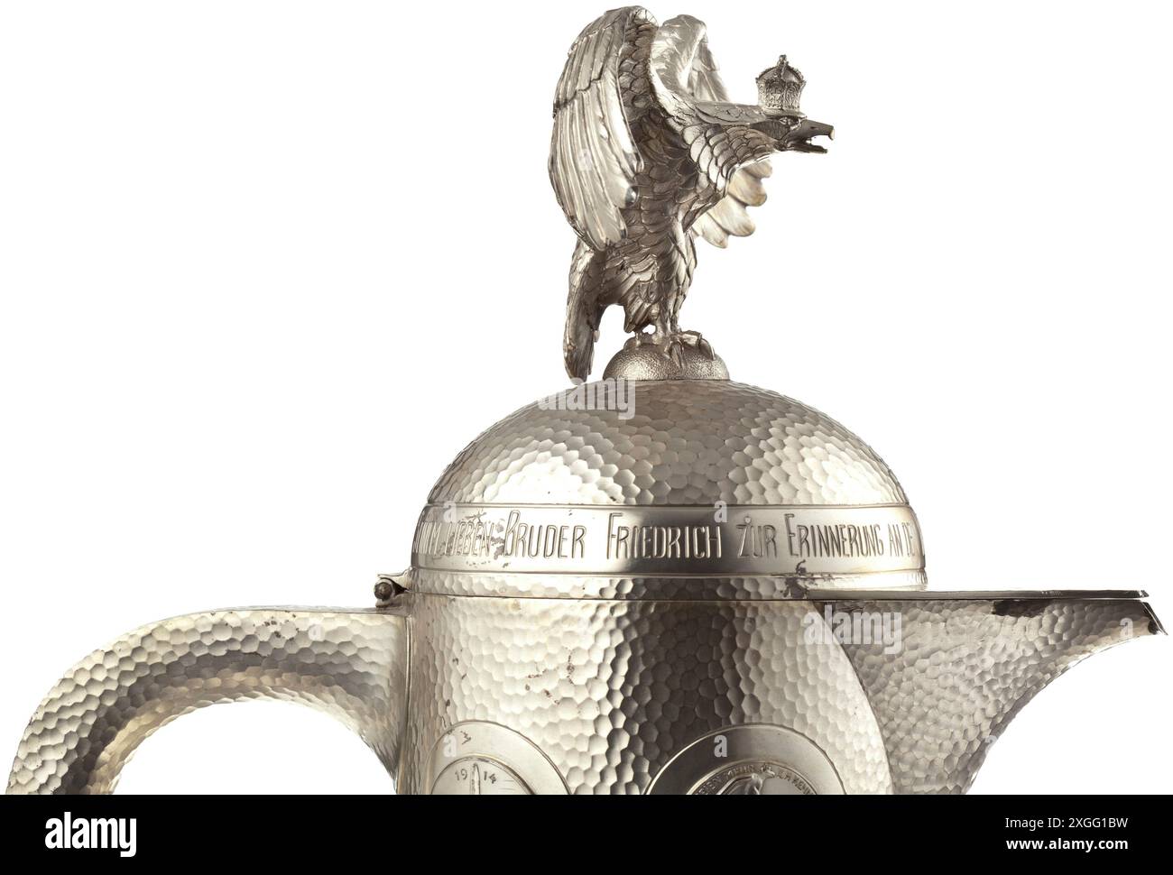 A silver coffee jug and silver tray Solid silver, each base struck with ...