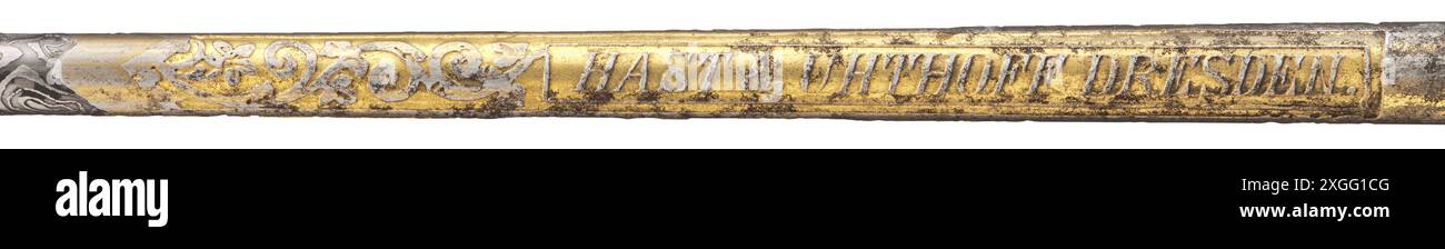 A Damascus steel sabre for artillery officers, circa 1900 Slightly ...