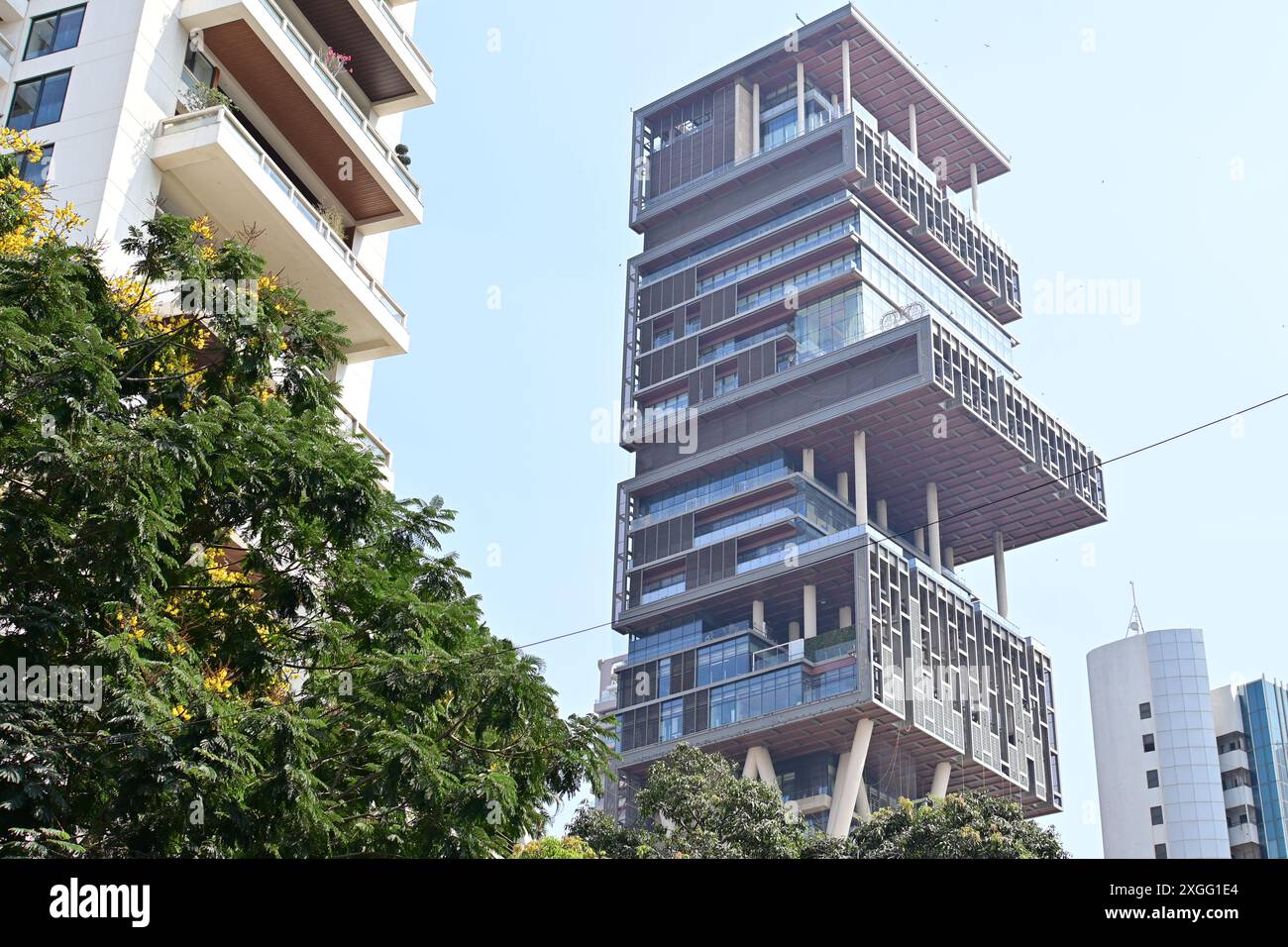 Mumbai, India - April 15, 2024: Antilia building, It is the residence of the Indian billionaire ...