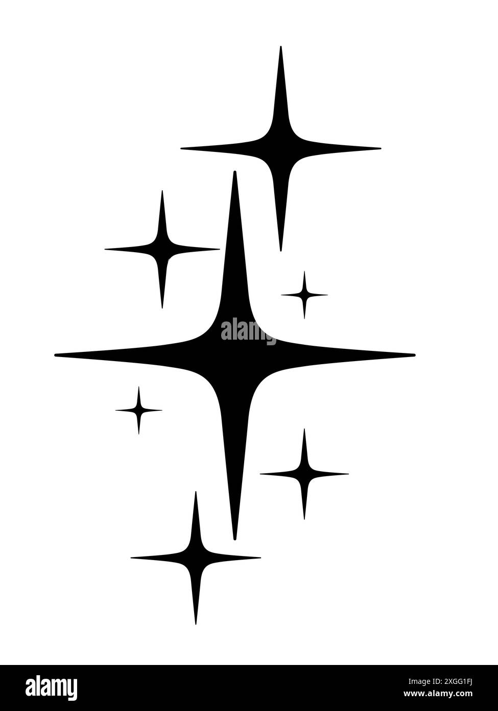 Retro sparkle icons collection. Set of star shapes. Templates for ...