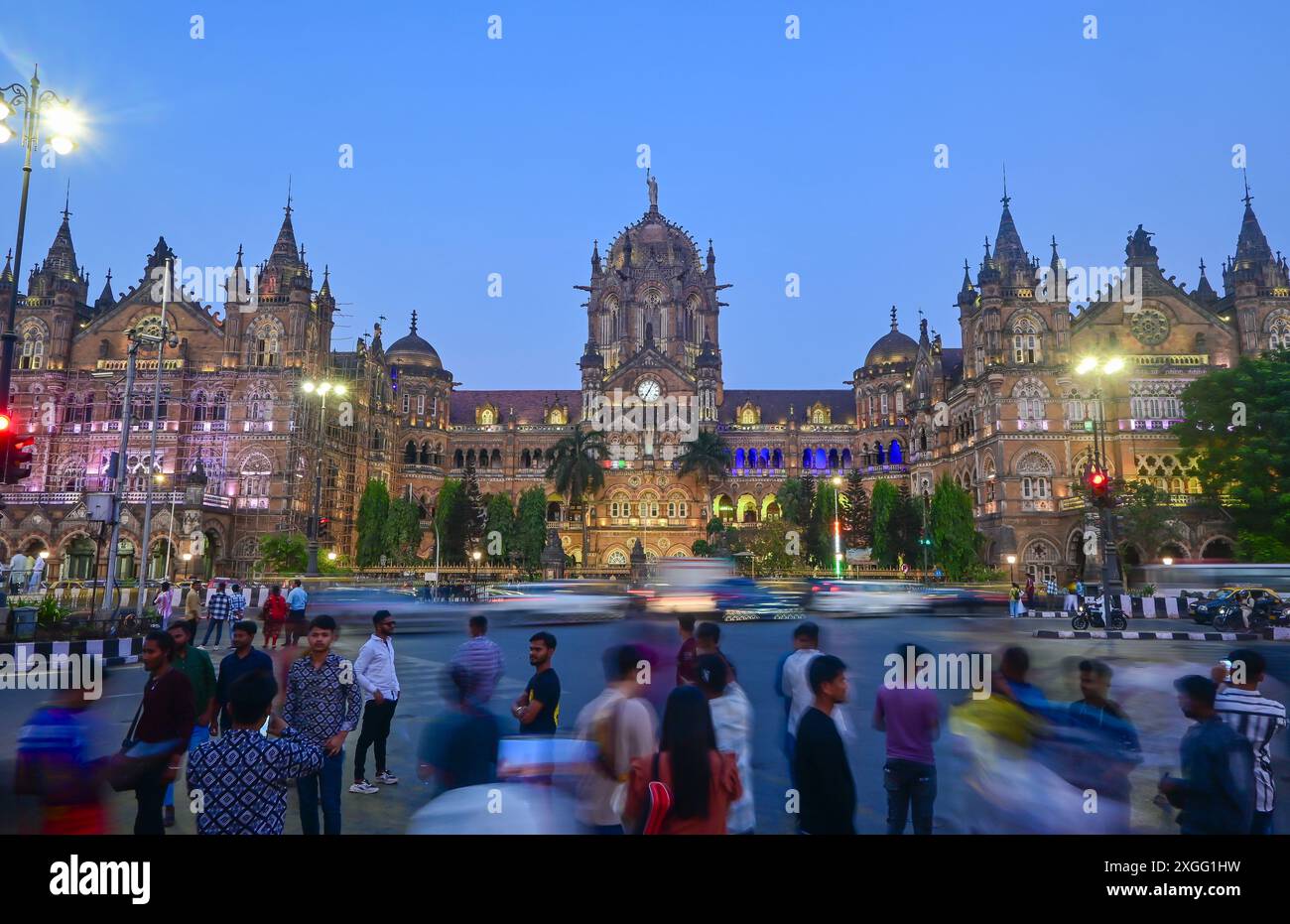 Mumbai, India - April 15, 2024: Chhatrapati Shivaji Terminus at sunset. Chhatrapati Shivaji ...