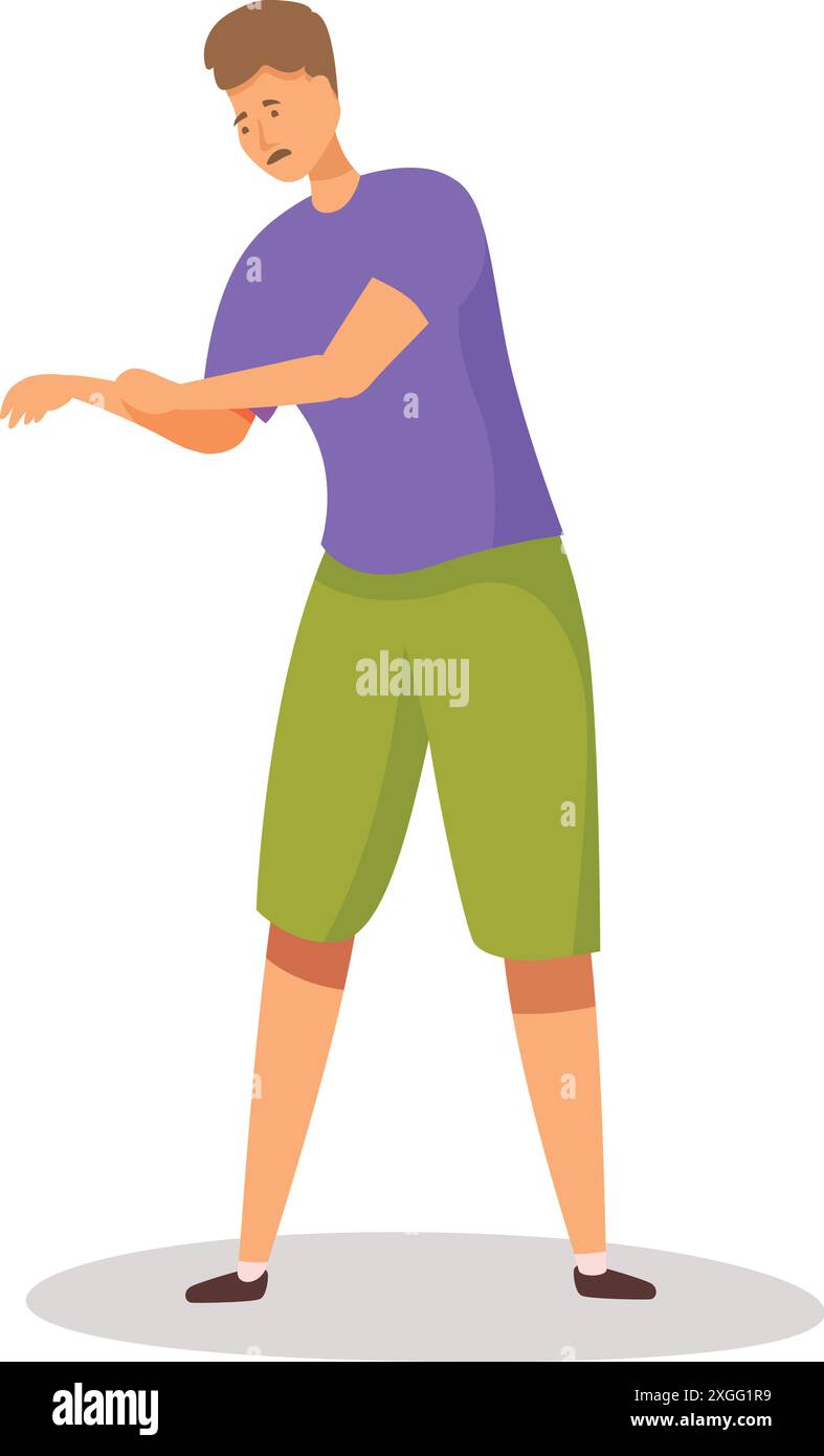 Man with painful elbow Stock Vector Images - Alamy