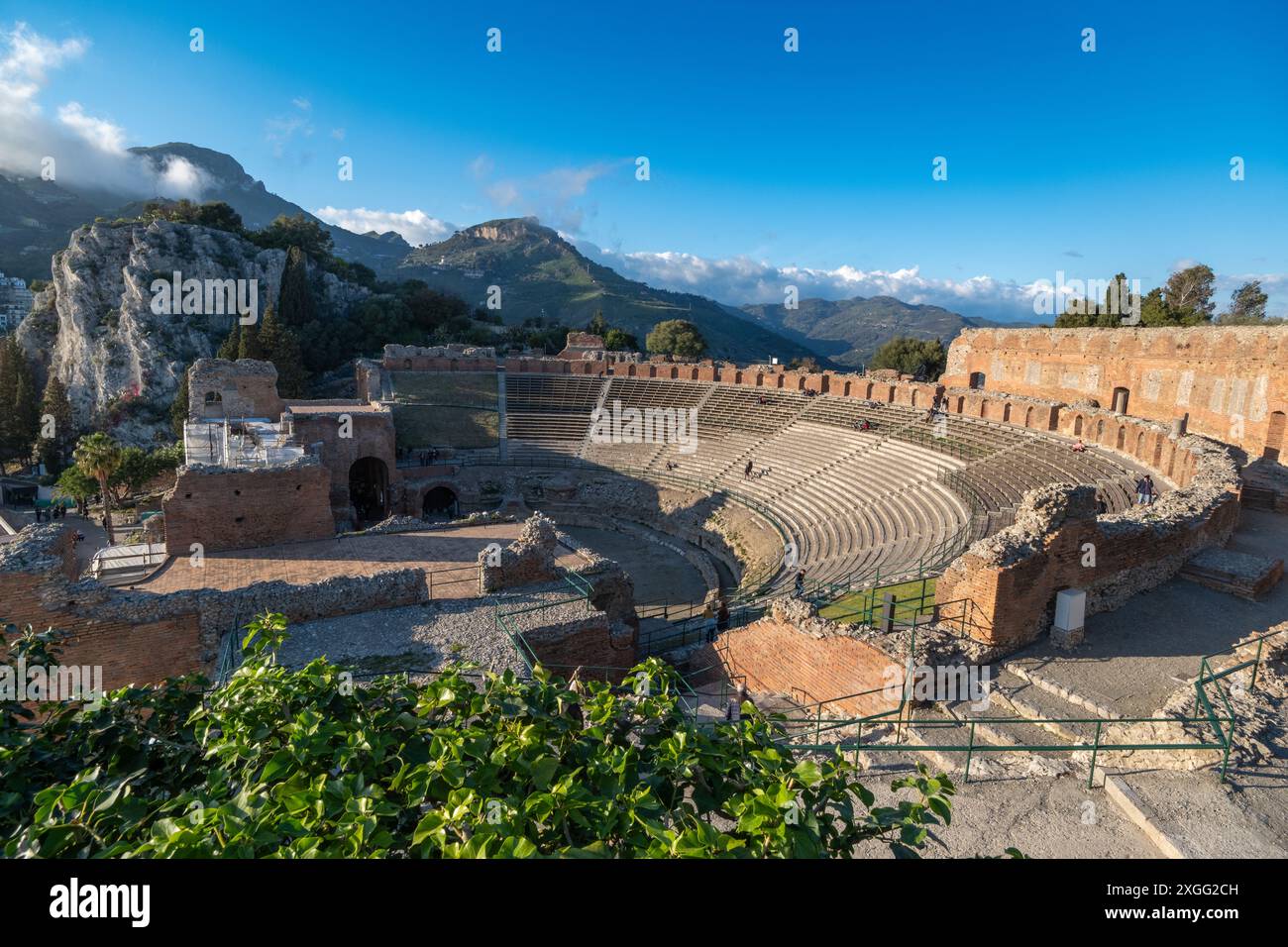 Ancient greek-roman amphitheatre, Taormina, Sicily, Italy Stock Photo ...