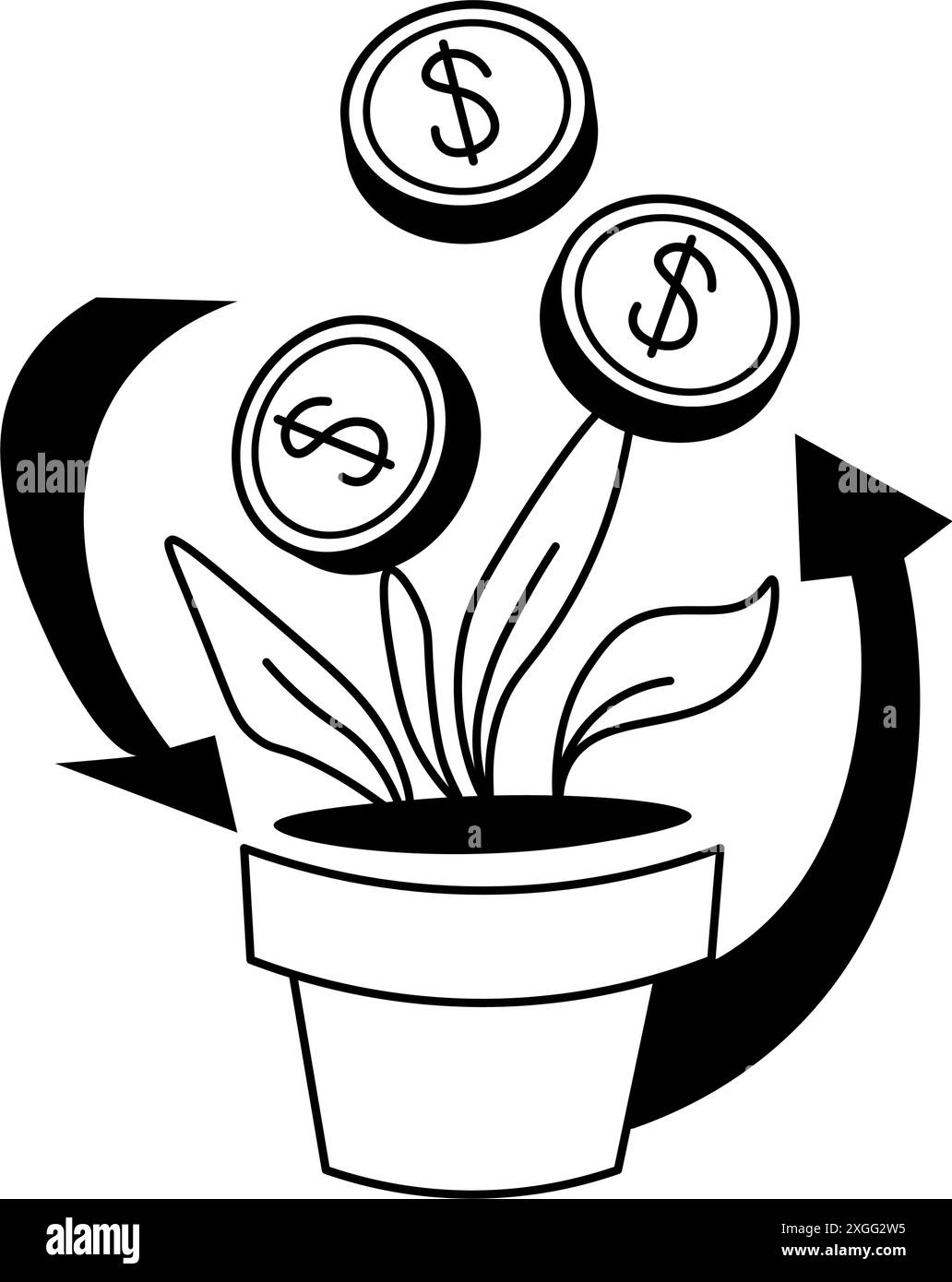 Money Plant Vector Illustration isolated Stock Vector Image & Art - Alamy