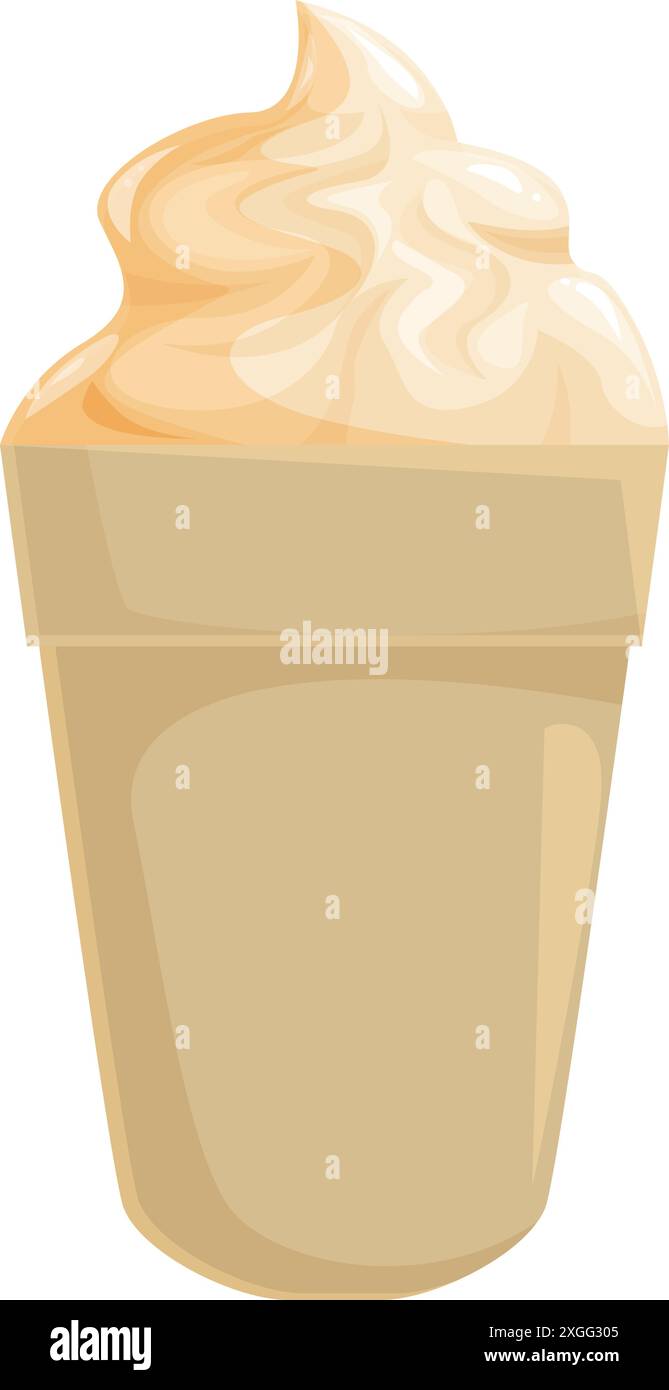 Creamy vanilla ice cream overflowing from a paper cup Stock Vector Images - Alamy