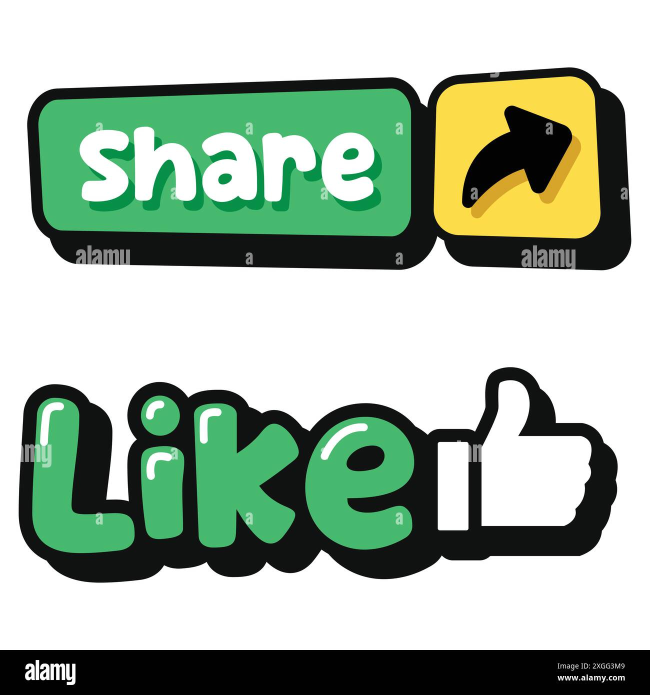 Like and Share banner. The thumbs up. Social media concept. Button Icon ...