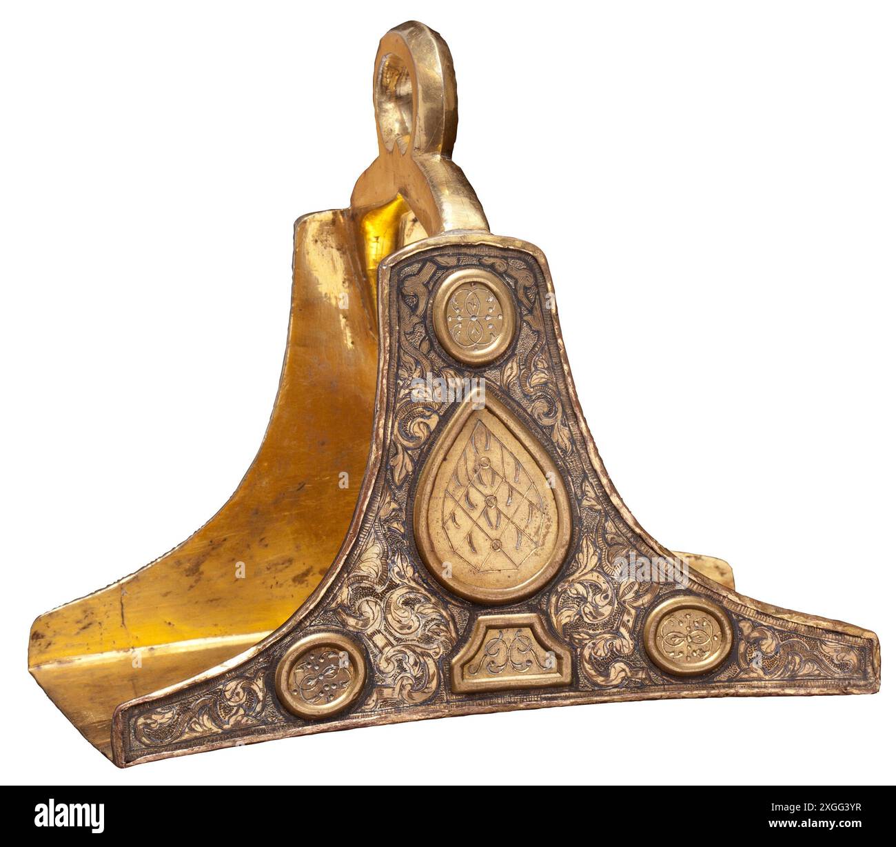 An Ottoman or Transylvanian magnificent silver stirrup, set with agate ...