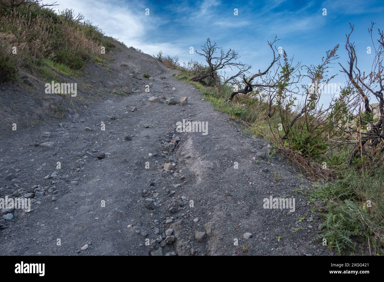 Walking path on top of Gran Cratere, Vulcano, Aelian Islands Stock ...