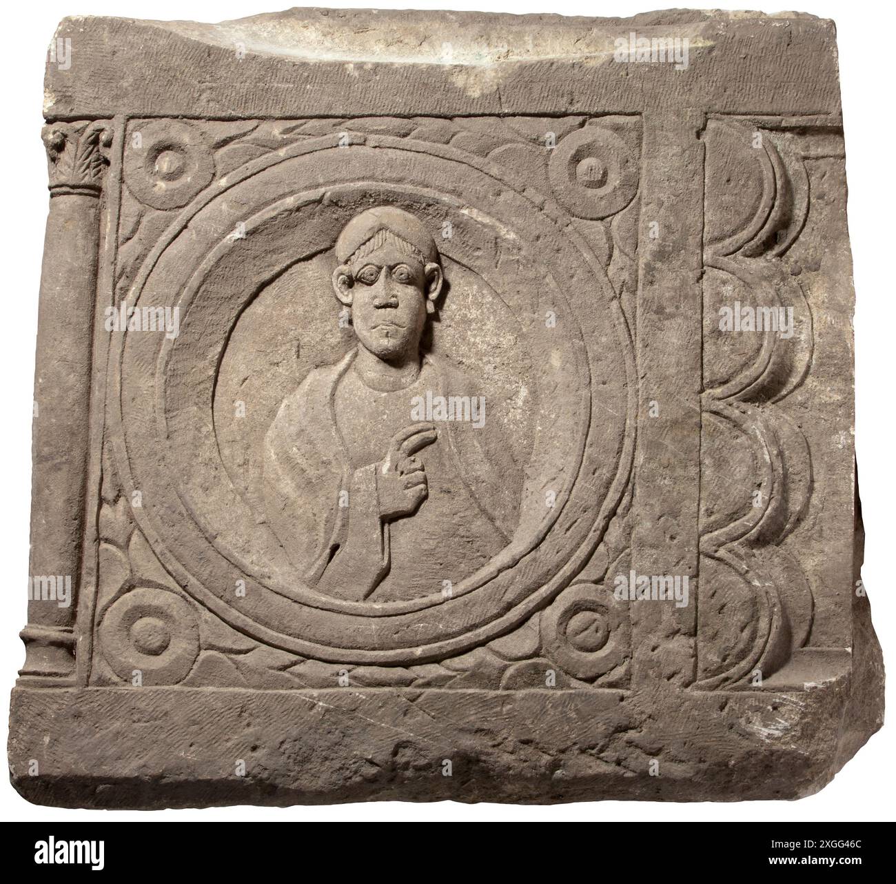A Byzantine limestone relief with depiction of a saint, PROPERTY ...