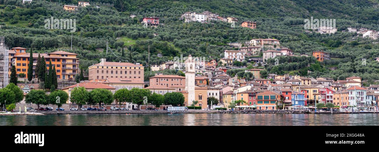 CASTELLETTO DI BRENZONE, ITALY - JUNE 14, 2024: Panorama view of the ...
