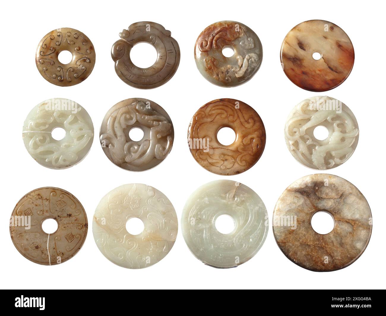 A collection of twelve Chinese bi discs, 10th - 17th century Varying ...
