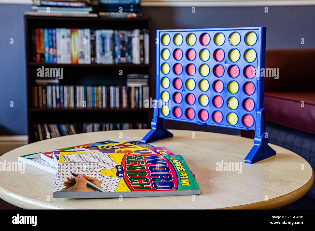 Connect Four and wordsearch / word search books on a table Stock Photo ...