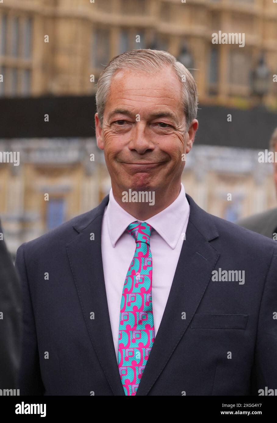 Reform UK leader Nigel Farage arrives at the House of Commons in ...
