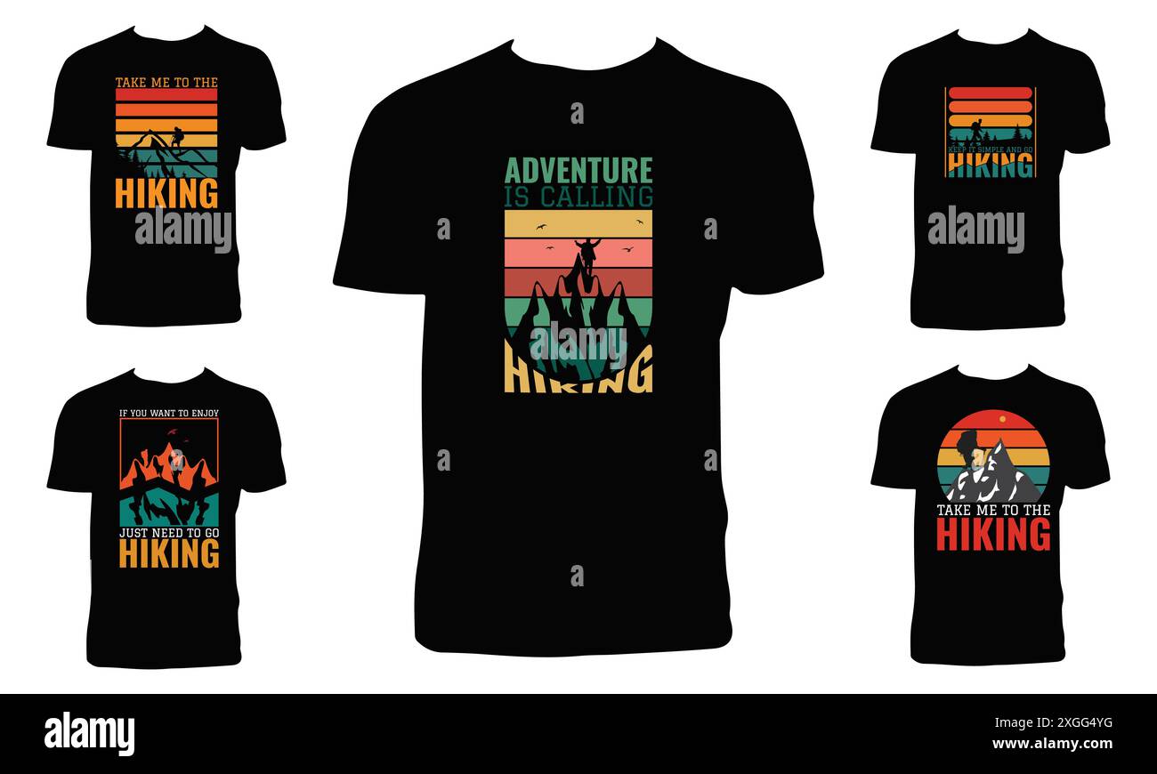 Woman mountain hiking Stock Vector Images - Alamy