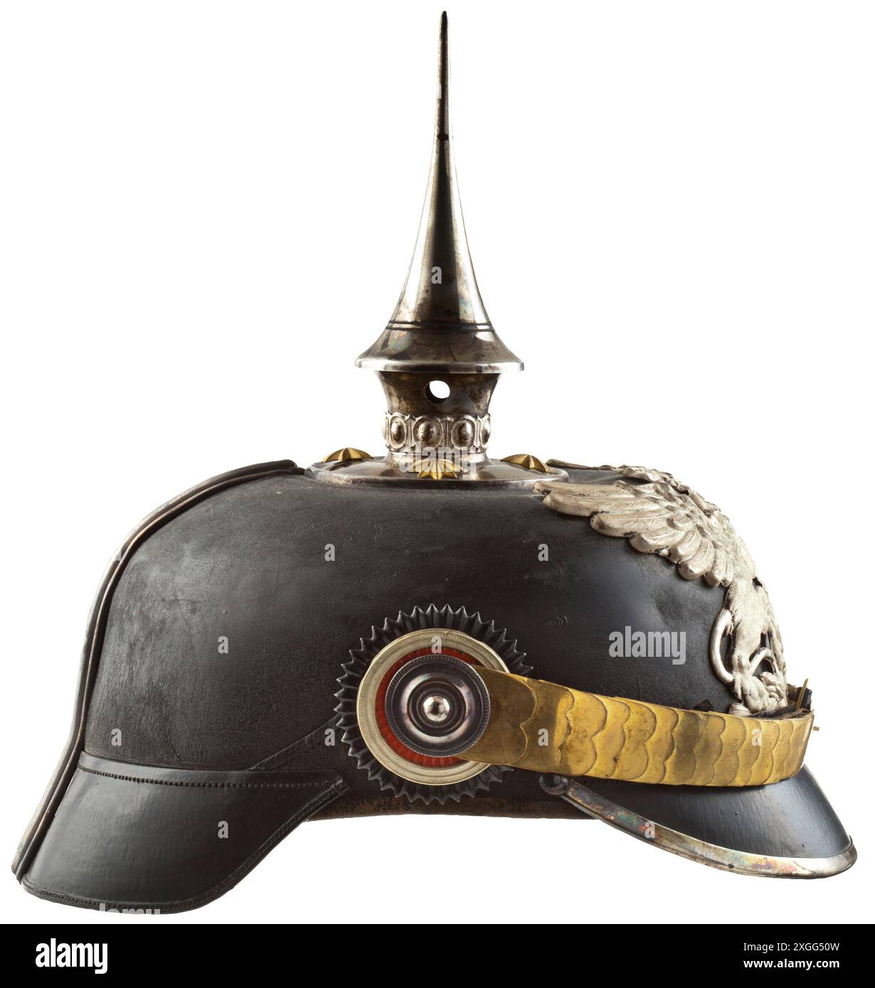 A helmet for officers of the pioneer corps, Black leather skull (light ...