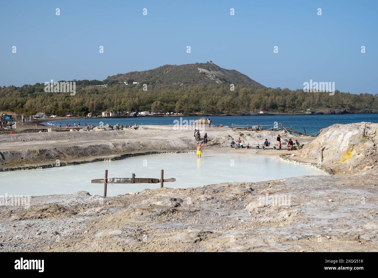Volcanic mud bath on the Island of Vulcano, Aeolian Islands, Italy ...