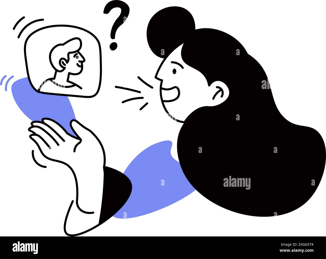 Woman Asking Virtual Question vector Stock Vector Image & Art - Alamy