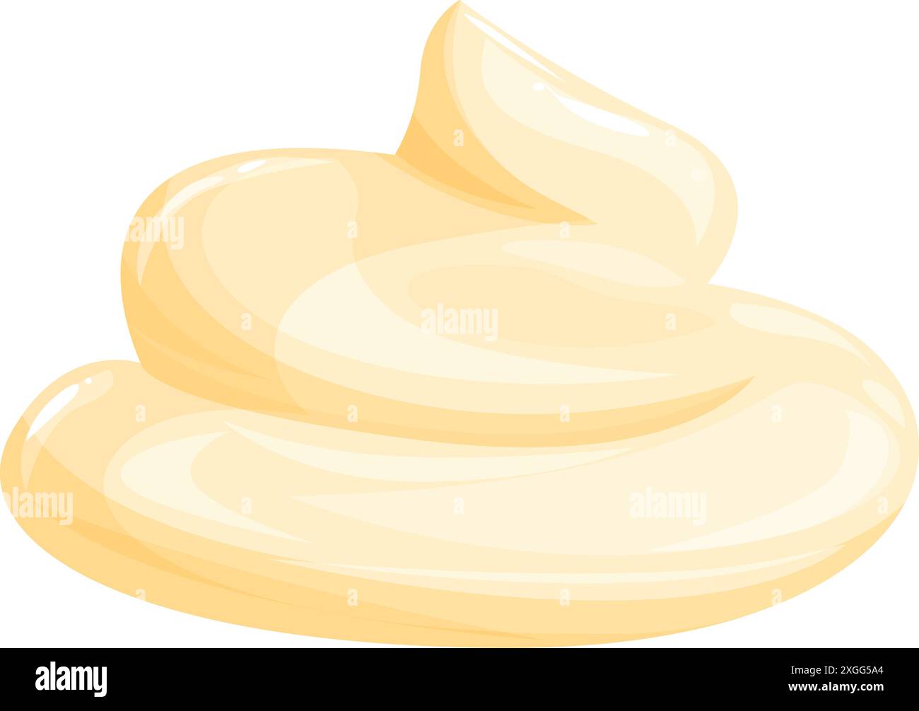 Smooth and creamy mayonnaise spreading on white background, perfect for ...