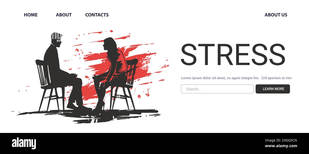 Stress Mental Health Concept counseling session silhouette of two ...