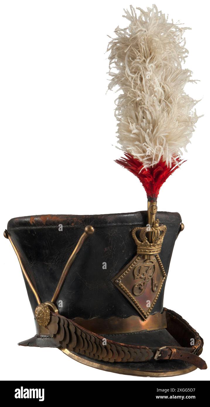 An Imperial German M 1812 Württemberg Infantry shako, Black leather ...