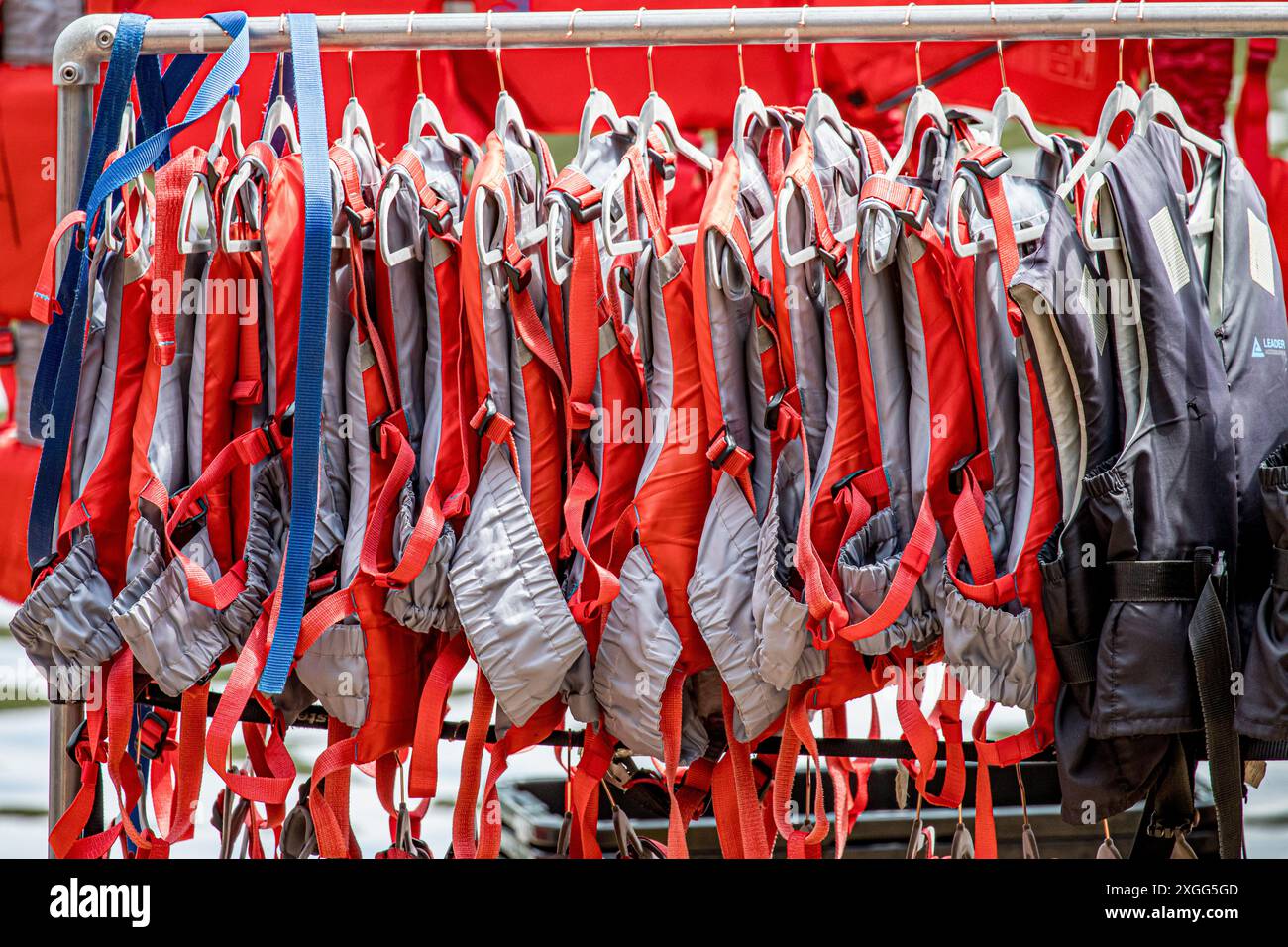brightly coloured lifejacket, buoyancy aid, life vest, flotation ...